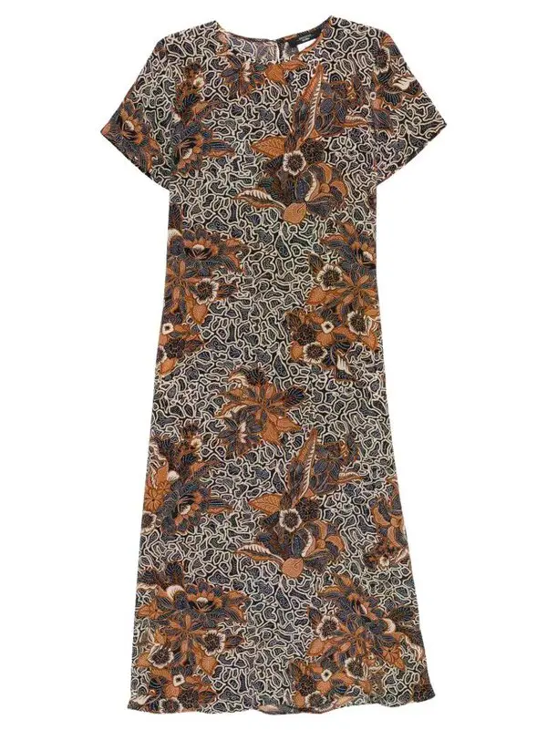 Max Mara Floral Print Dress - Brown