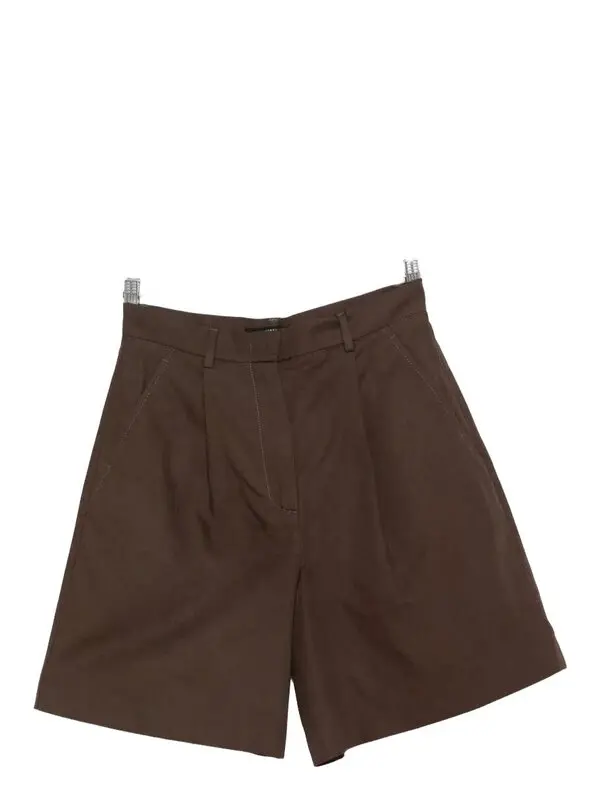 Max Mara Ecuba Pleated Shorts - Brown