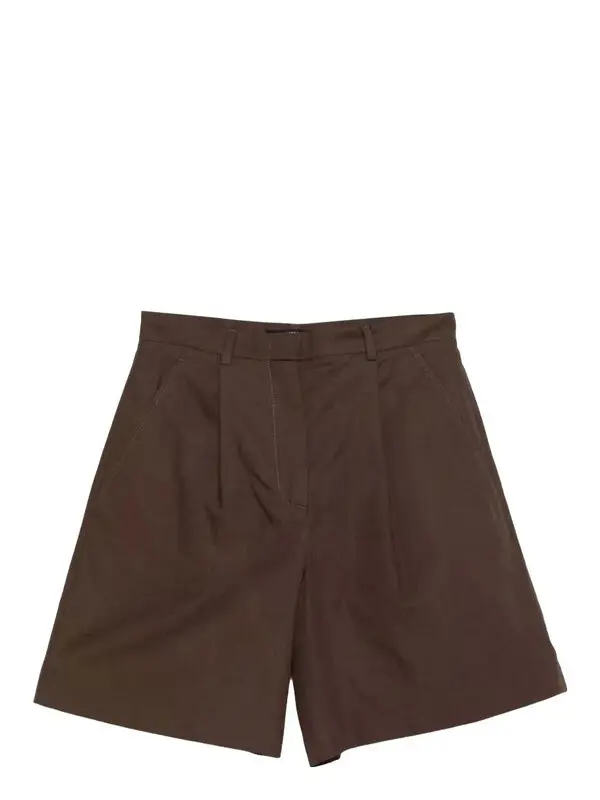 Max Mara Ecuba Pleated Shorts - Brown