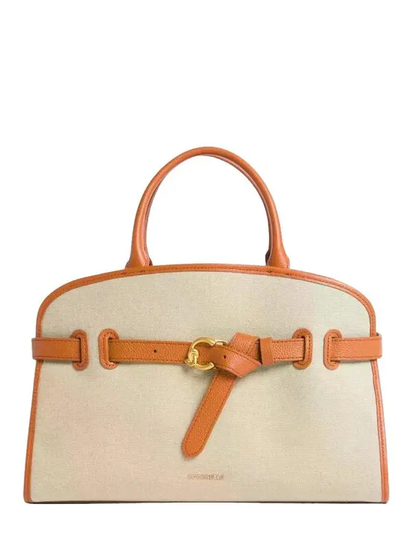 COCCINELLE Sabine Contrast-trim Buckled Tote Bag - Neutrals