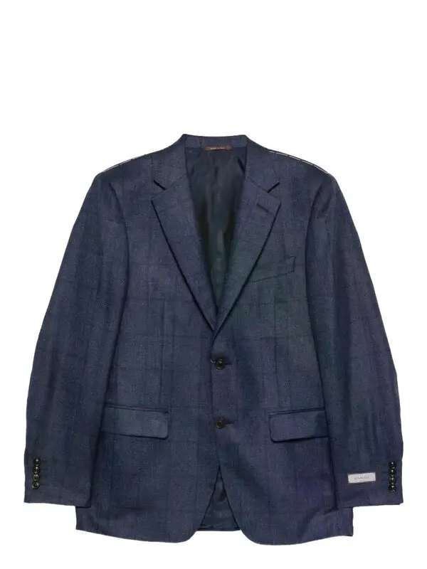 Canali Check Pattern Blazer - Blue