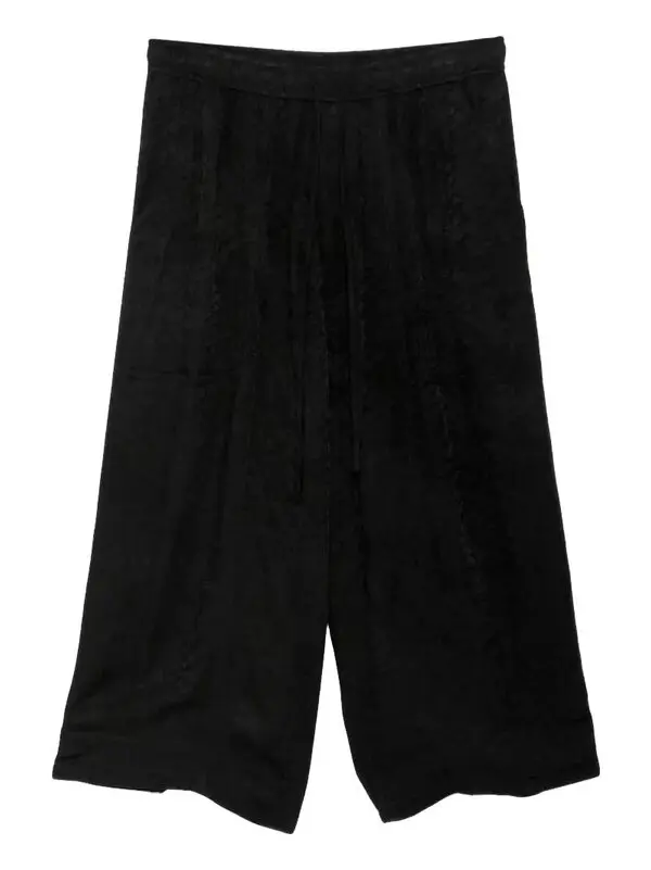 JULIUS Cropped Baggy Trousers - Black