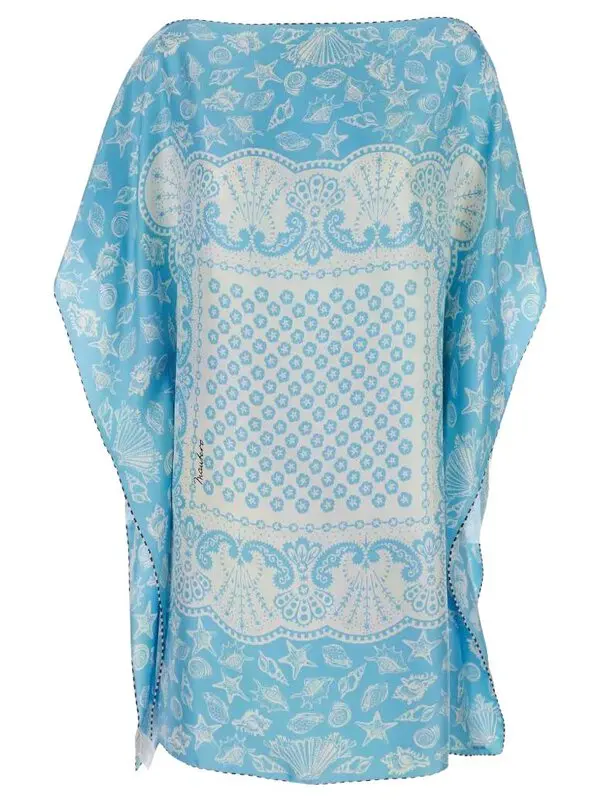 MANTERO 1902 Printed Silk Dress - Blue
