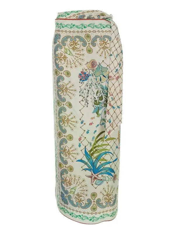 MANTERO 1902 Floral Print Skirt - Neutrals