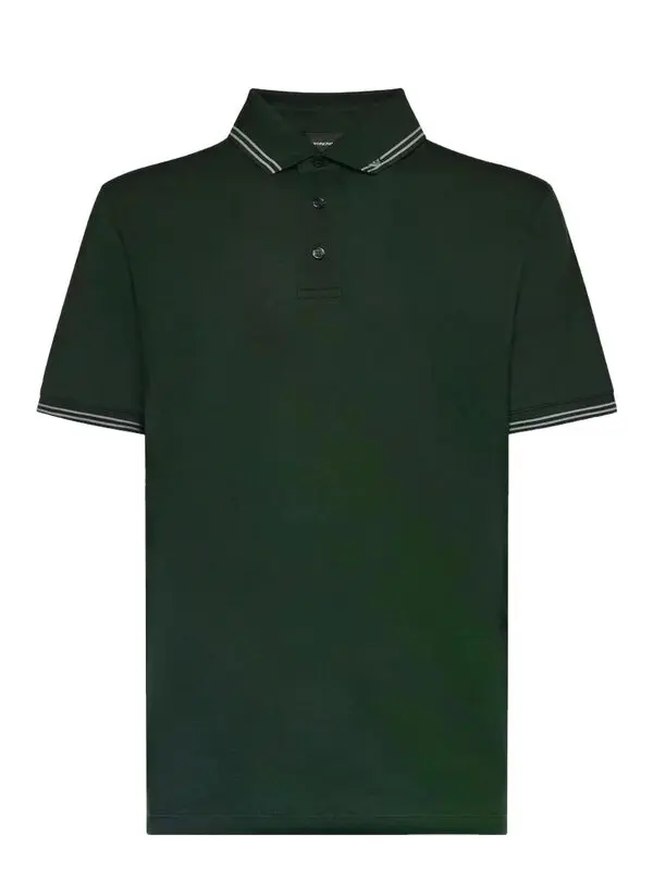 Emporio Armani Stripe-detail Polo Shirt - Green