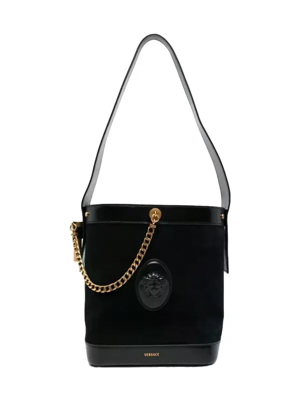 Versace Chain-detail Bucket Bag - Black