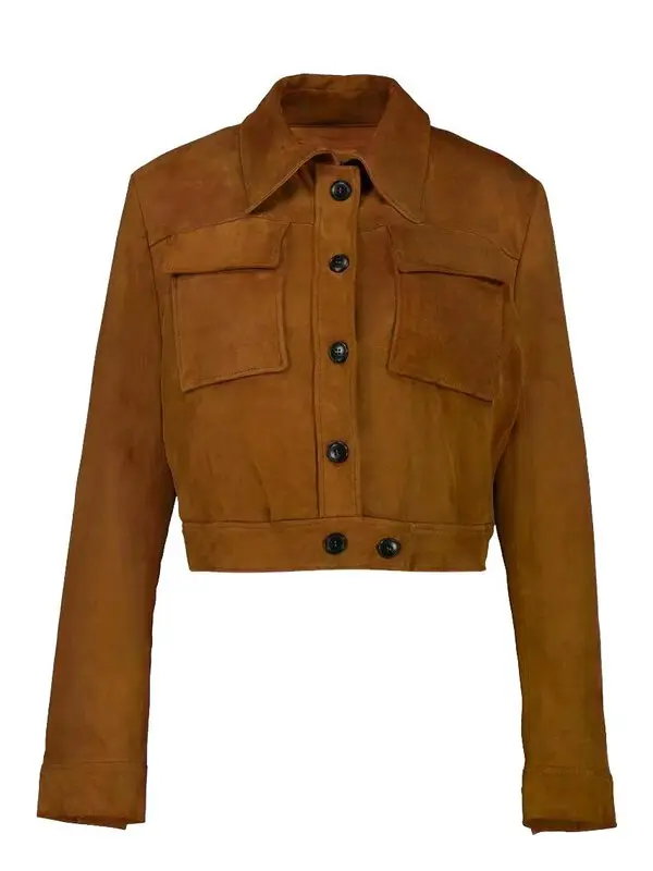 Stouls Leoncino Suede Button-up Jacket - Brown