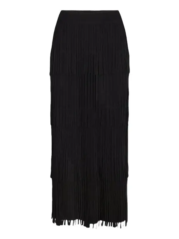 SIMONMILLER Za Za Fringe Midi Skirt - Black