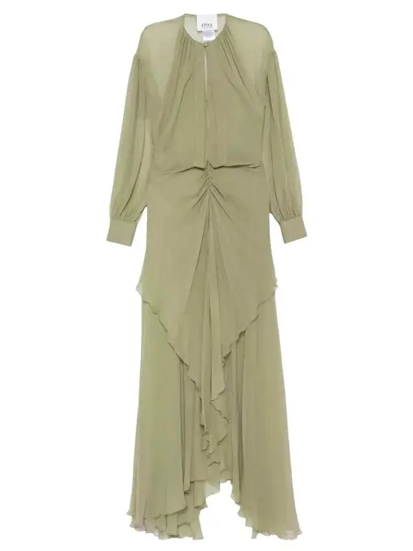 Erika Cavallini Asymmetric Ruffled Dress - Green