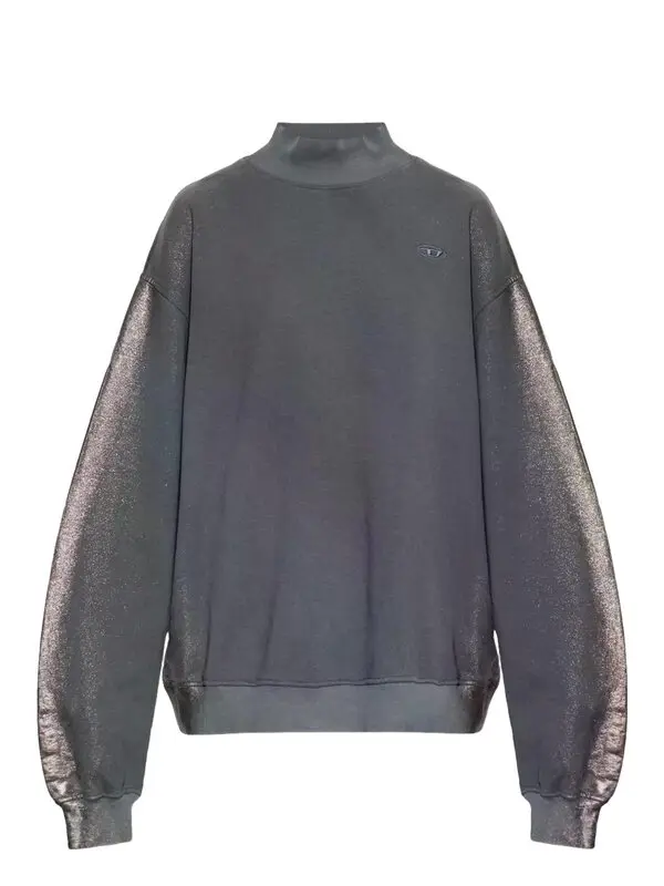 DIESEL® High-neck Shimmering-sleeves Sweater - Grey