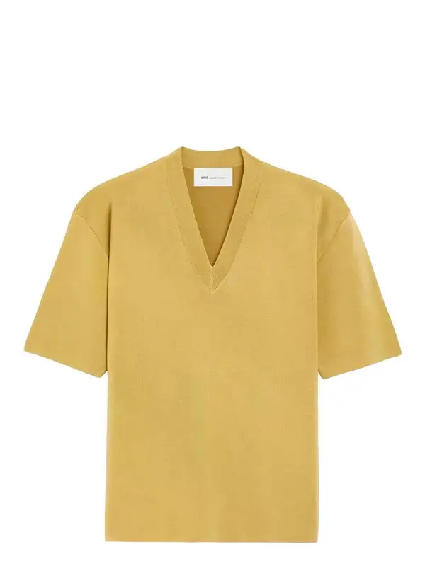 Ami V-neck Short-sleeve Top - Yellow