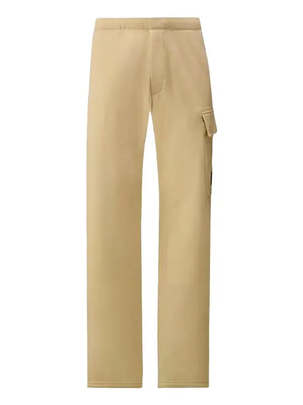 C.P. COMPANY Diagonal-raised Fleece Cargo-pocket Cotton Track Pants - Neutrals