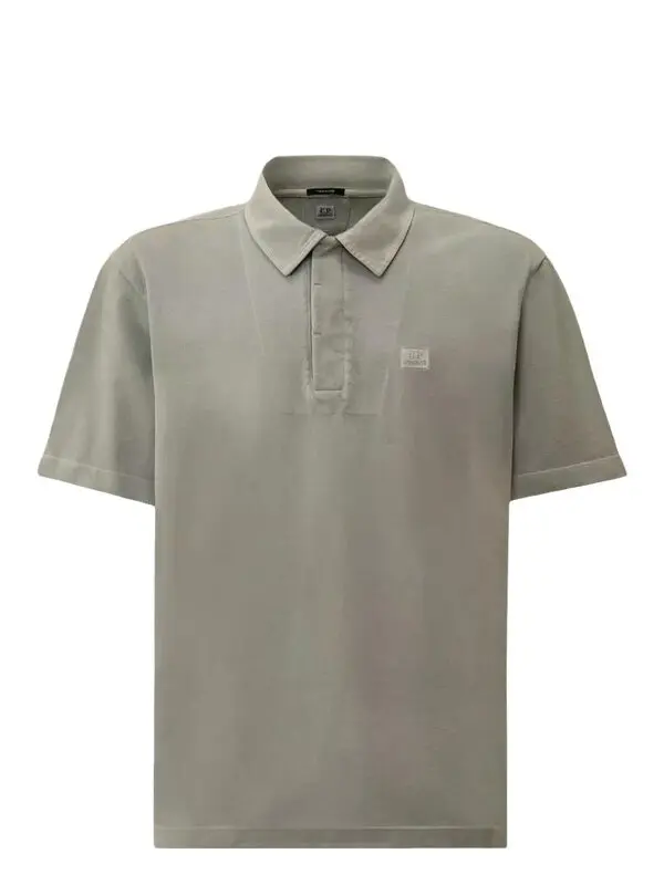 C.P. COMPANY 24/1 Piquet-button Short-sleeve Logo-patch Cotton Polo Shirt - Grey