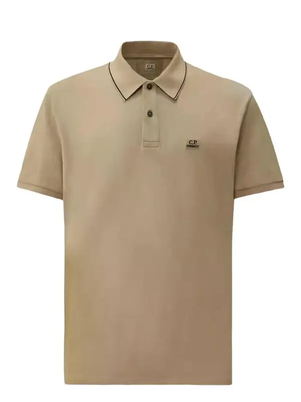 C.P. COMPANY Logo-detail Short-sleeve Cotton Polo Shirt - Neutrals