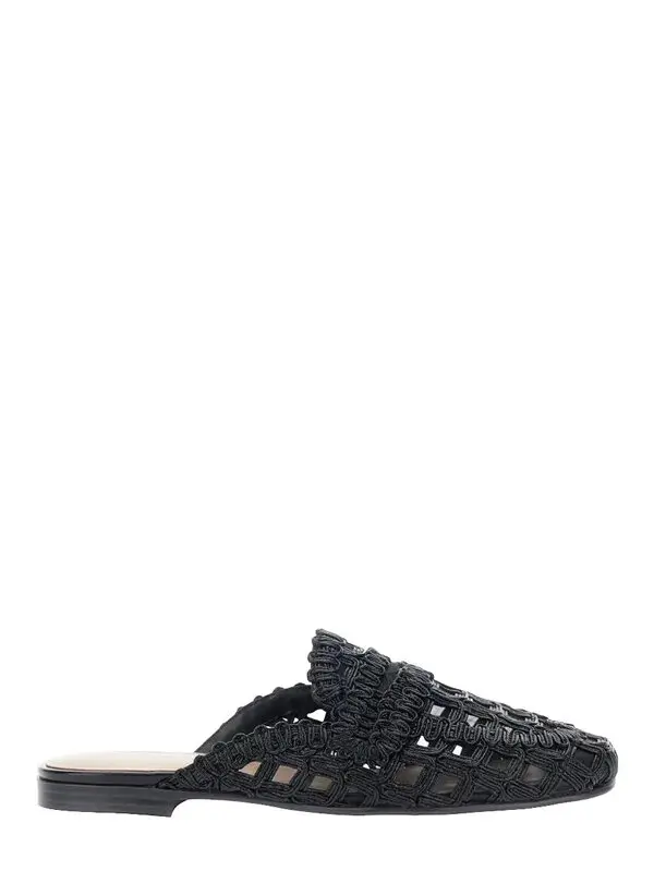TWINSET Woven Mules - Black