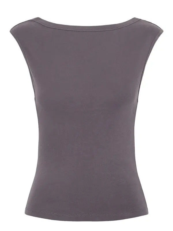 ST. AGNI Ballerina Organic Cotton-jersey Top - Gray