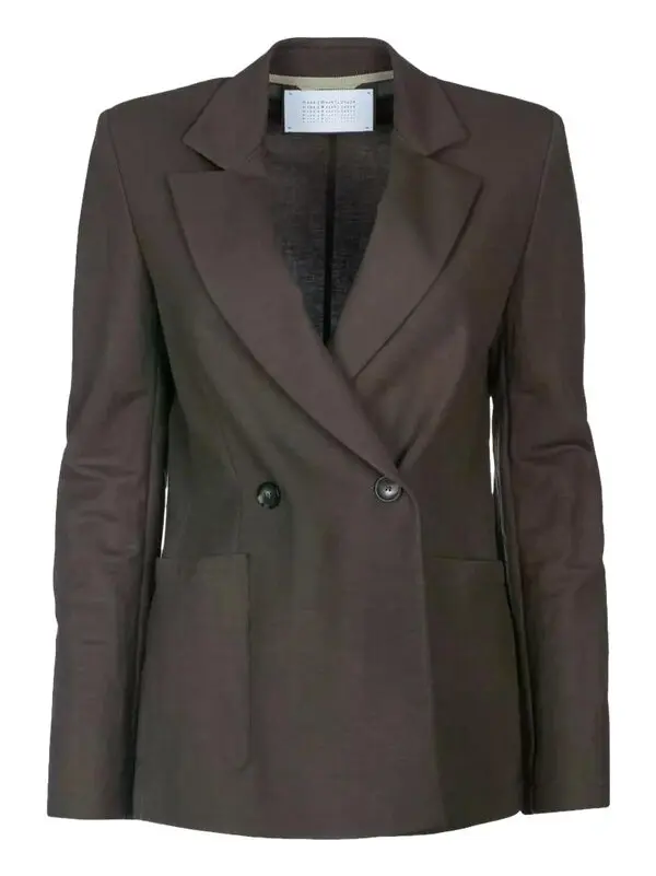 Harris Wharf London Front-pocket Double-breasted Blazer - Brown