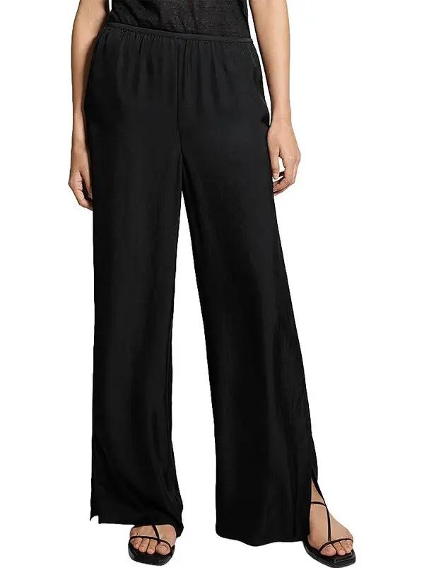 Theory Slit Hem Pull On Trousers - Black