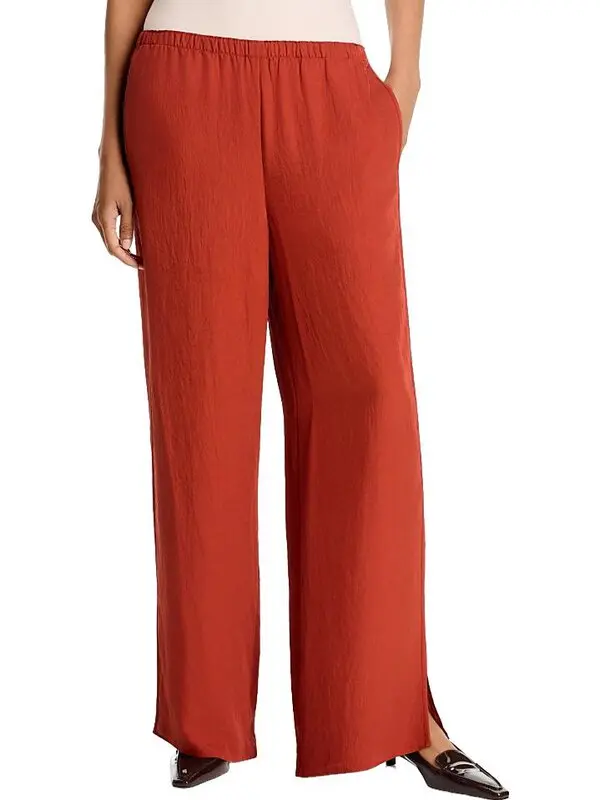 Theory Slit Hem Pull On Trousers - Umber