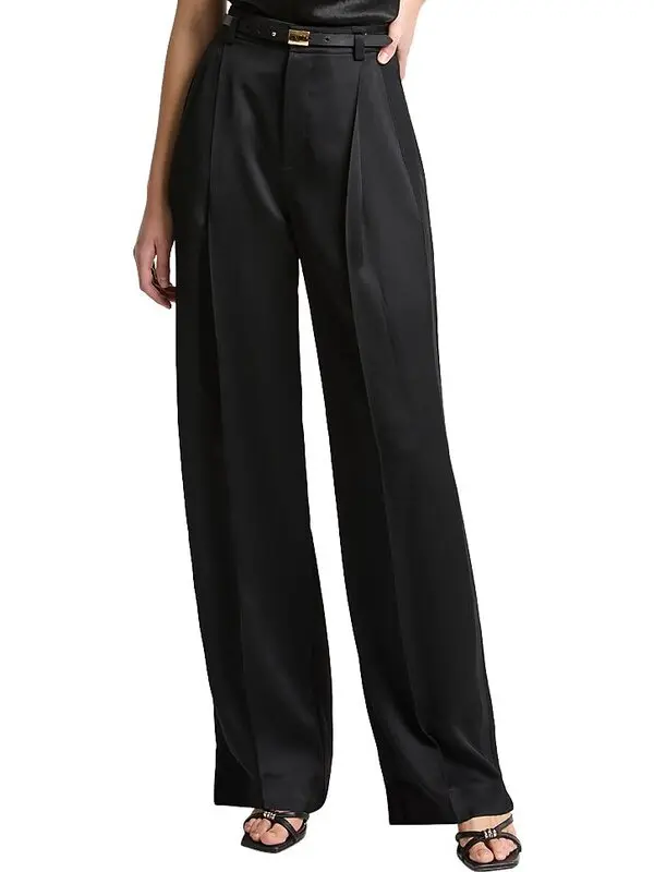 Vince High Waist Satin Pants - Black