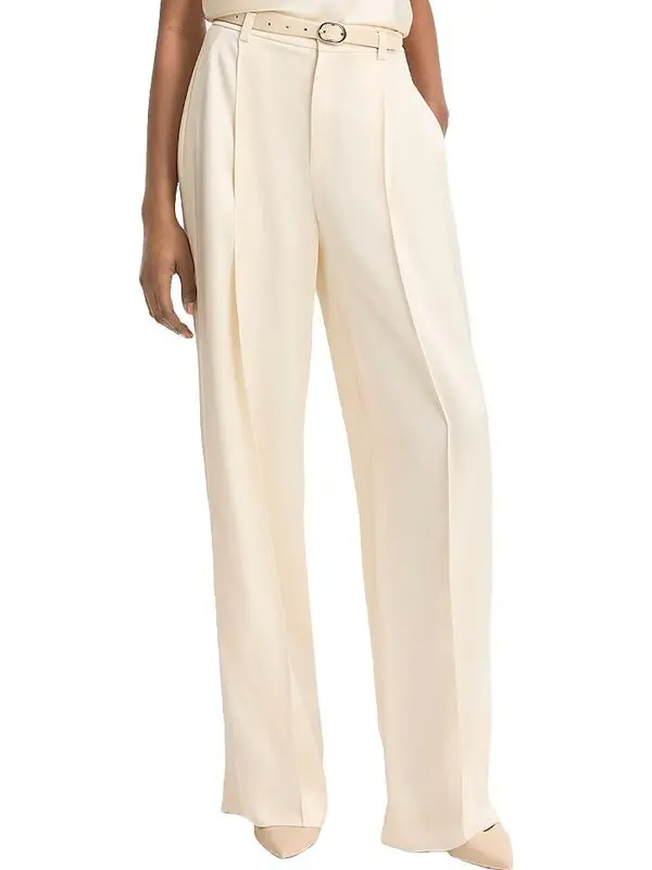 Vince High Waist Satin Pants - Flax