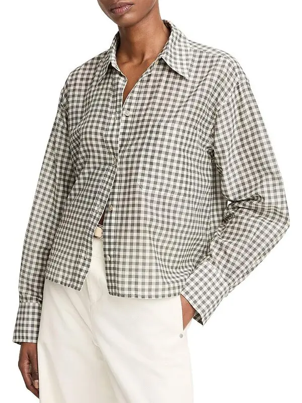 Vince Cropped Long Sleeve Shirt - Off White/