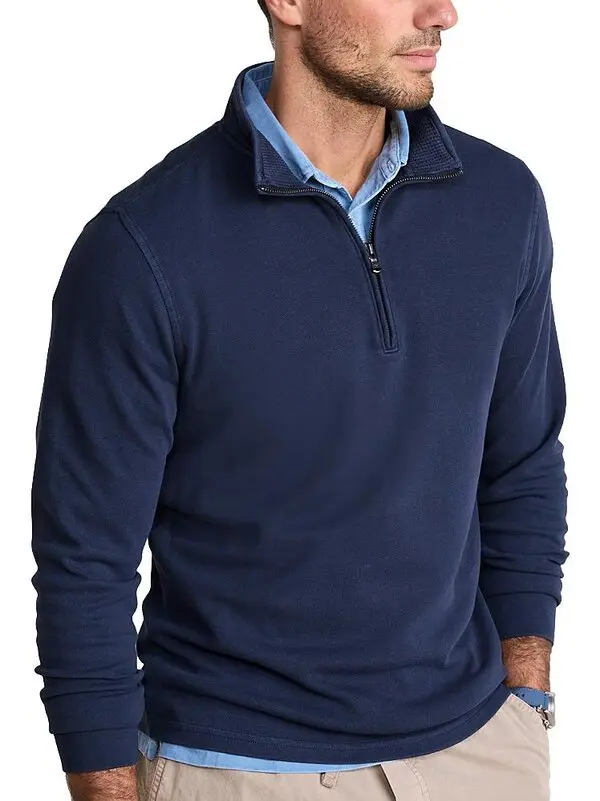 Vineyard Vines Coastline Quarter Zip Sweater - Nautical Navy