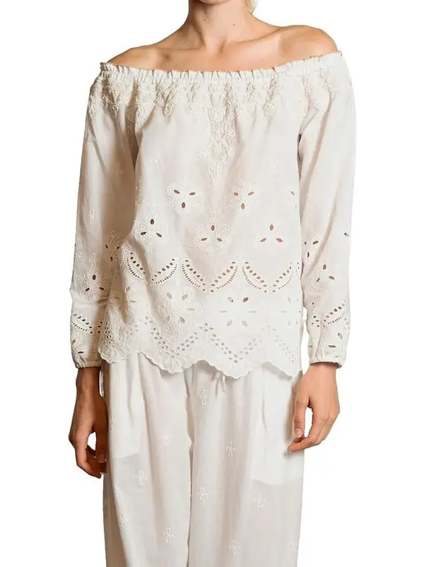 Calypso St. Barth Fleur Top - White