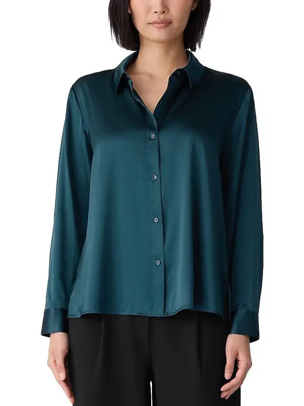 Eileen Fisher Satin Blouse - Alpine