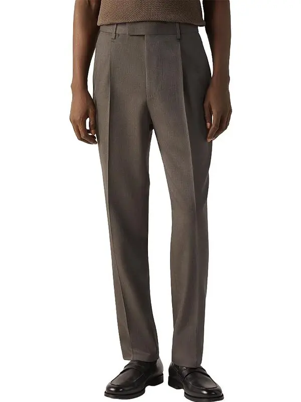 Zegna 15milmil15 Slim Fit Wool And Silk Pants - Dark Taupe