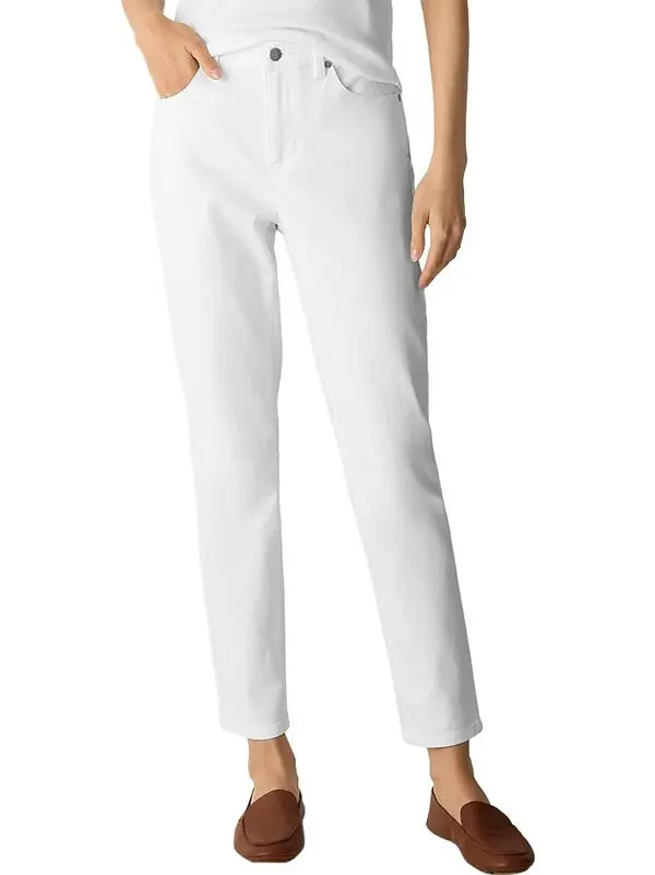 Eileen Fisher High-waist Slim Ankle Jeans - White