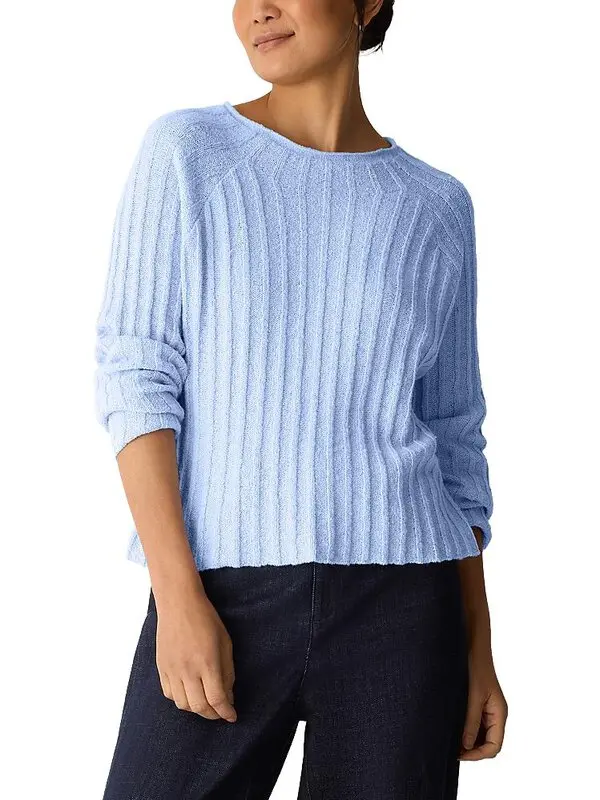 Eileen Fisher Jewel Neck Sweater - Airy Blue