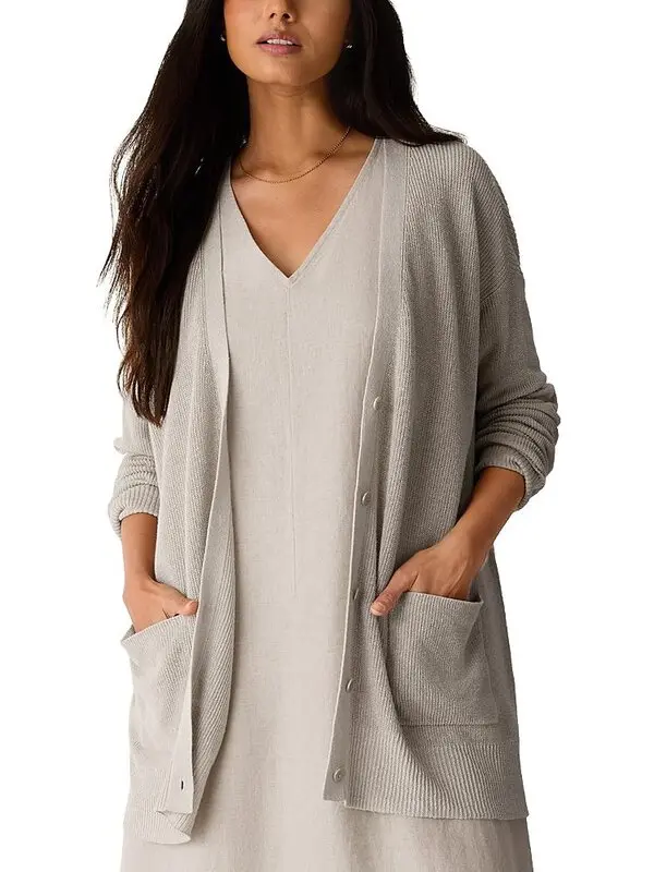 Eileen Fisher V-neck Cardigan Sweater - Undyed Natural