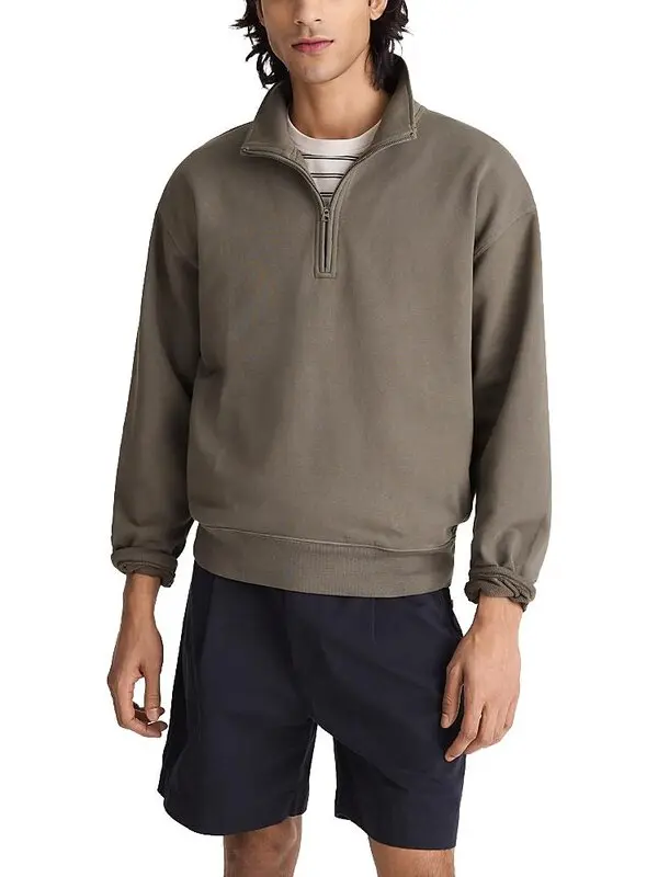 Madewell Terry Quarter Zip Sweatshirt - Olive Slate