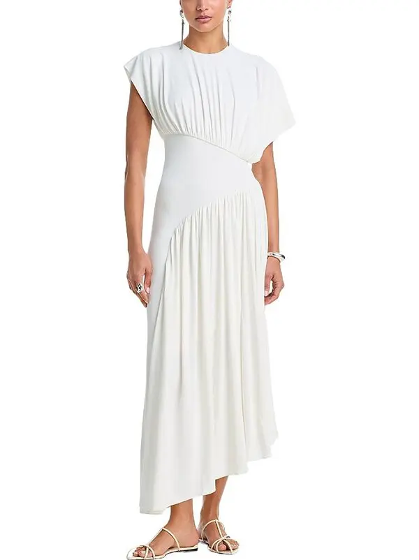 Rabanne Long Ruched Dress - Ivory