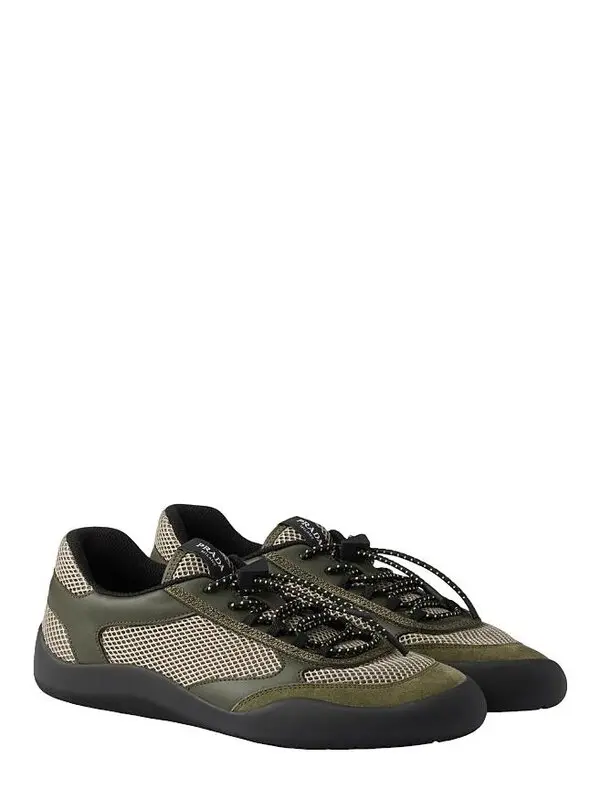 Prada Speedrock Mesh Fabric Sneakers - Green