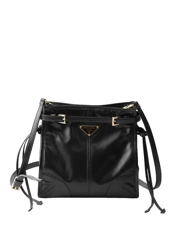 Prada Bonnie Leather Mini Shoulder Bag - Black
