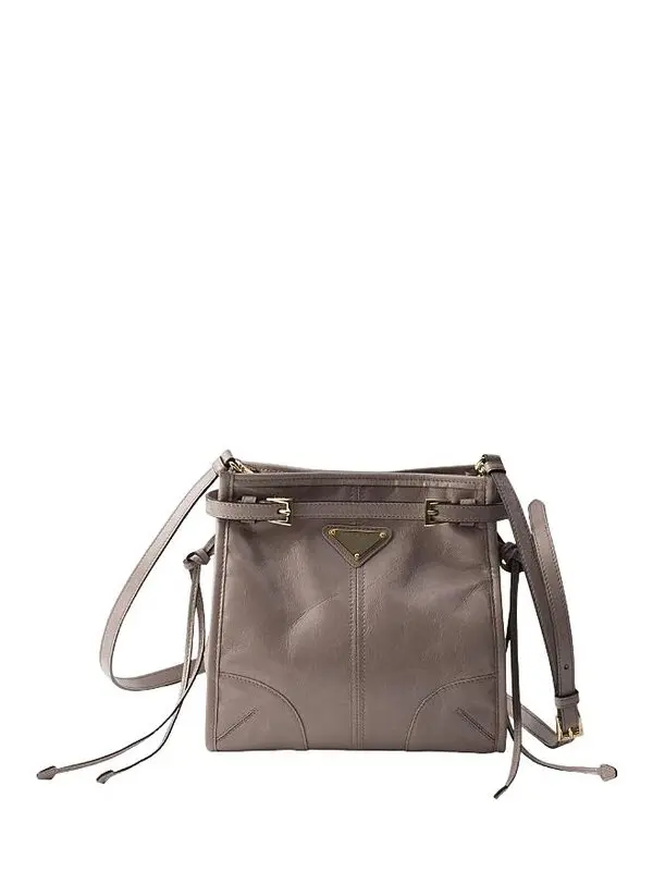 Prada Bonnie Leather Mini Shoulder Bag - Grey