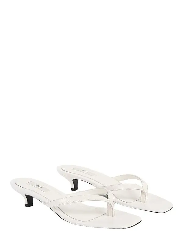 TOTEME Croco Embossed High Heel Flip Flops - Open White