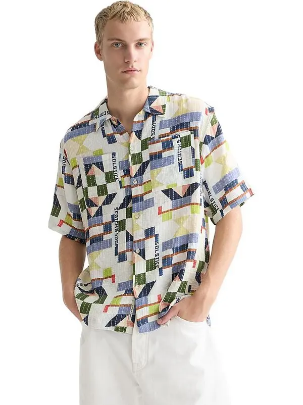 Scotch & Soda Relaxed Abstract Shirt - Patchwork Jacquard