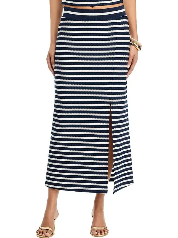 Ramy Brook Venus Midi Skirt - Navy Stripe