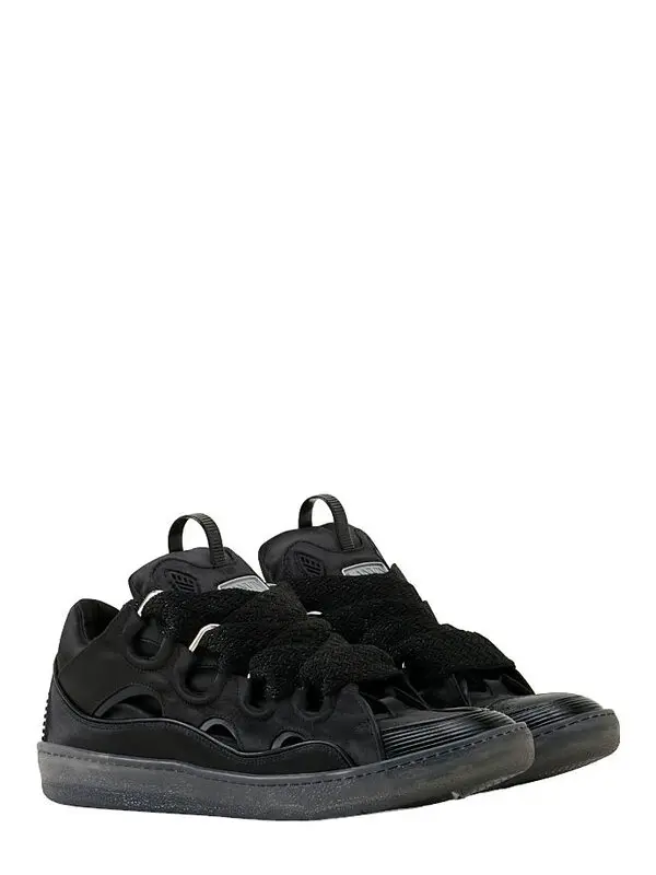 LANVIN Curb Leather Sneakers - Black