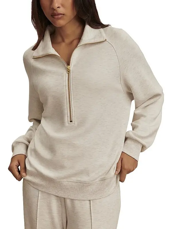 Varley Selene Half Zip Sweatshirt - Ivory Marl