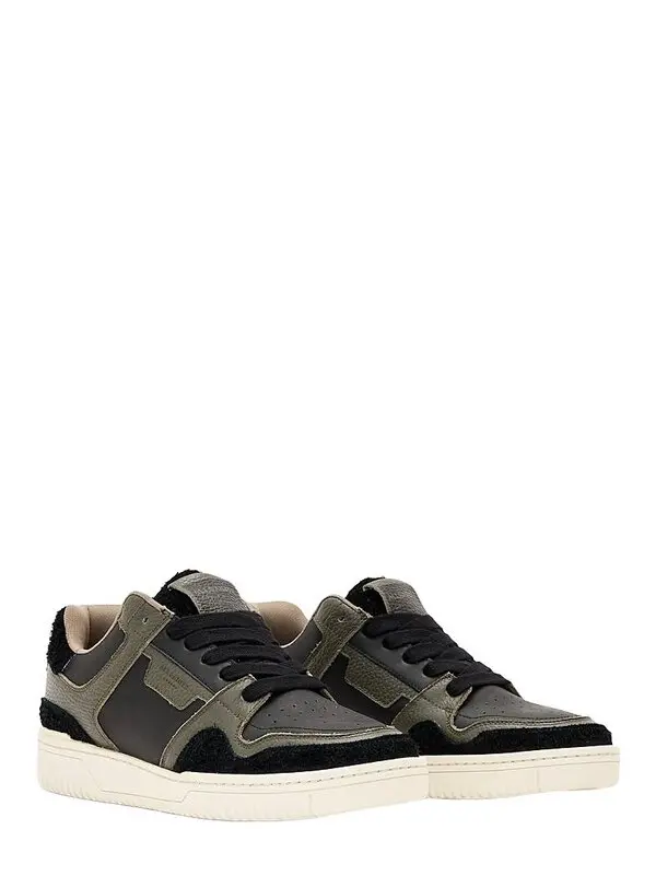 ALLSAINTS Regan Lace Up Low Top Sneakers - Black/sage