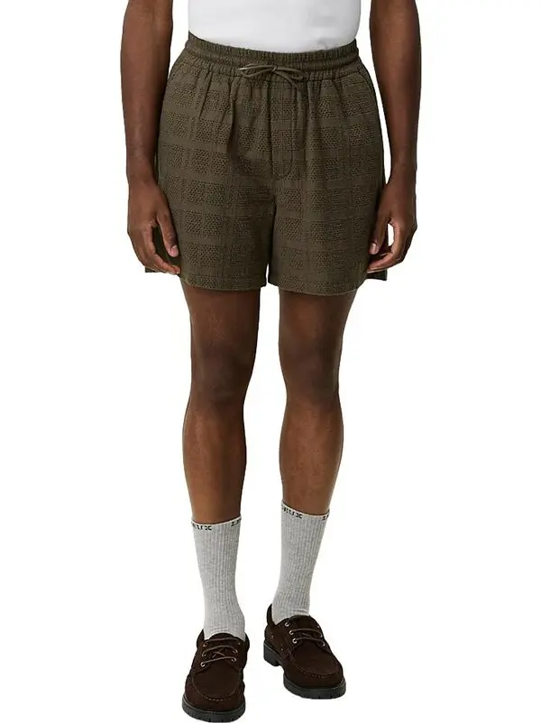 LES DEUX Charlie Textured Shorts - Olive Night