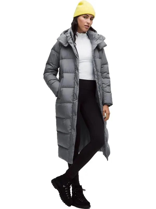 Lululemon Wunder Puff Long Jacket - Solar Grey