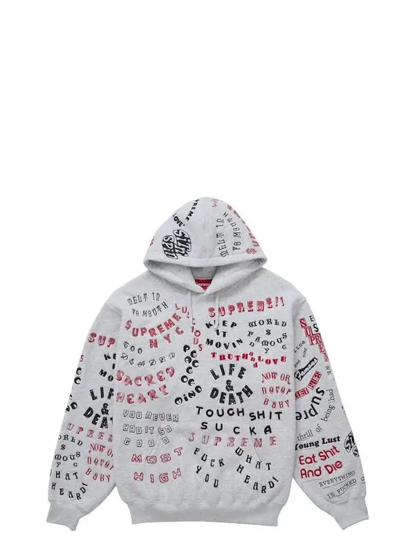 Supreme Too Deadly Hooded Sweatshirt - Ash Grey