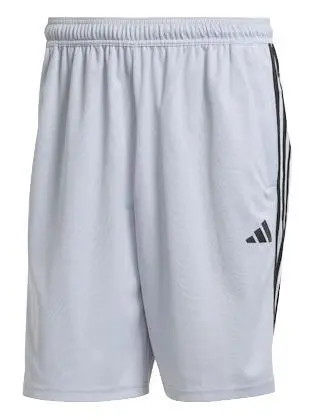Adidas Train Essentials Pique 3stripes Shorts - Halo Silver Black