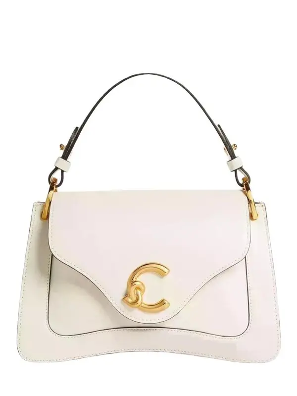 COCCINELLE Small C-me Leather Tote Bag - White