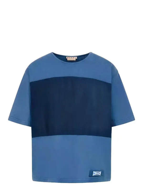 Marni Colour-blocked Logo T-shirt - Blue